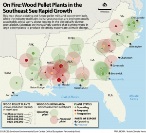 Map: On Fire: Wood Pellet Plants in the Southeast See Rapid Growth ...