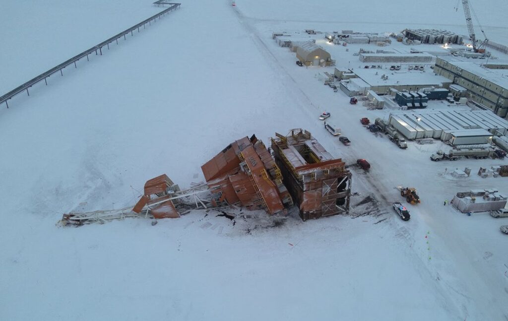 As an Oil Rig Topples in the Alaskan Arctic and Ignites a Fire ...